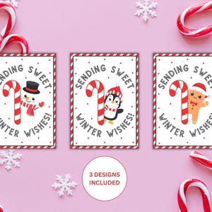 Candy Cane Holder Gift Tags | Candy Cane Gift for Classmates | Winter ...