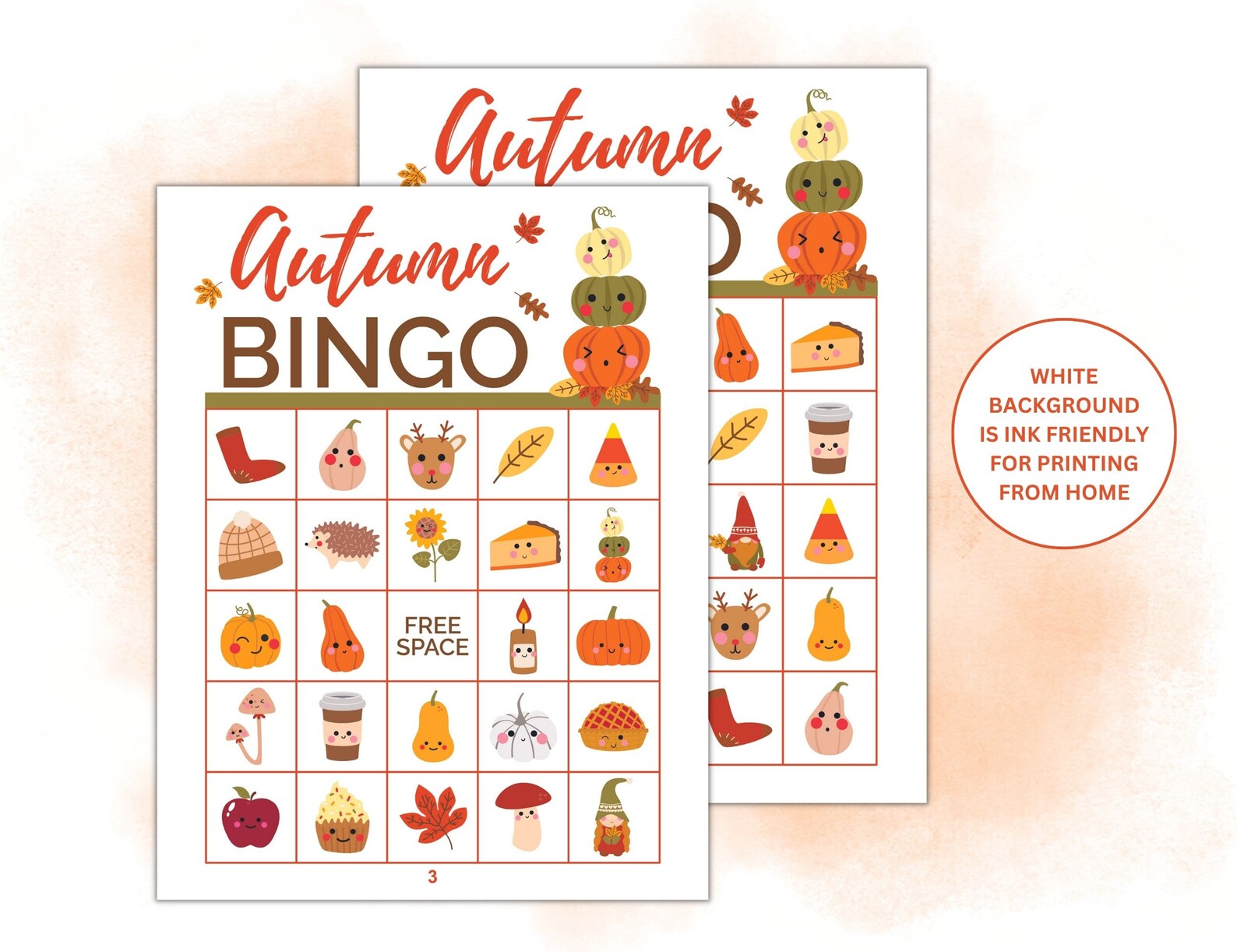 30 Printable Autumn Bingo Cards | Fall Bingo for Kids | Fall Classroom ...