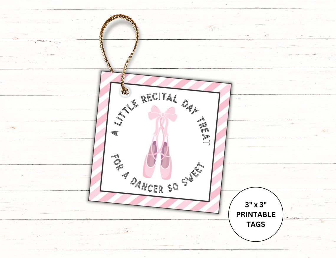 Printable Dance Recital Day Treat Tags | Ballerina Tags | Dance Recital ...