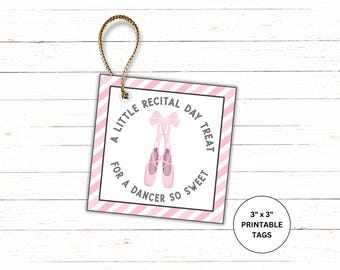 Printable Happy Recital Day Treat Tags | Ballerina Tags | Dance Recital ...
