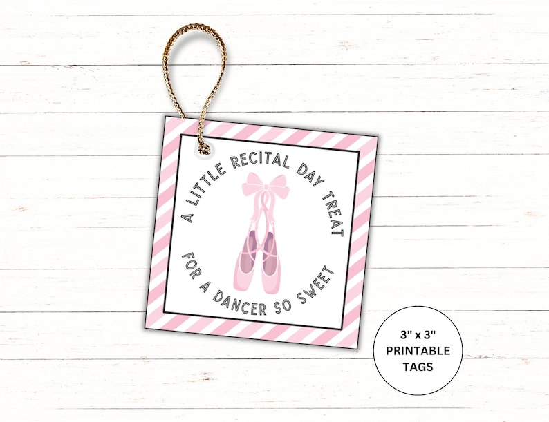 Printable Dance Recital Day Treat Tags | Ballerina Tags | Dance Recital ...