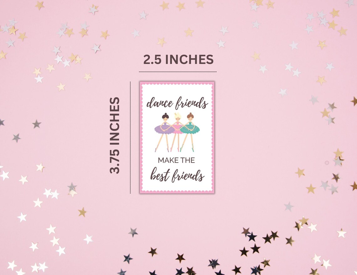 Printable Dance Friends Gift Tag | Ballet Gift Tag | Dance Gift Tag ...