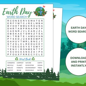 Earth Day Printable Word Search Game | Earth Day Activities | Earth Day ...