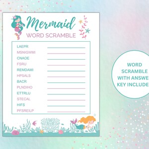 Printable Mermaid Games | Mermaid Activity Set | Mermaid Party Games ...