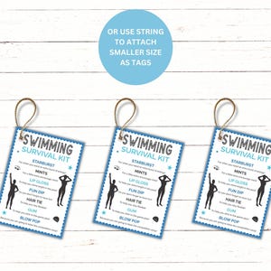 Printable Girls Swimming Survival Kit | Swimmer Gift Idea| Swim Team ...