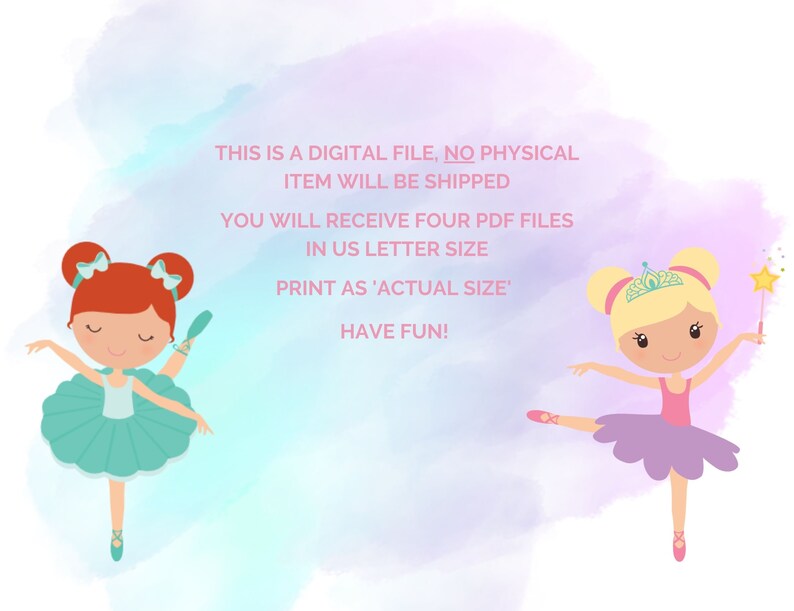 Printable Ballerina Games | Ballerina Activity Set | Ballerina Party ...