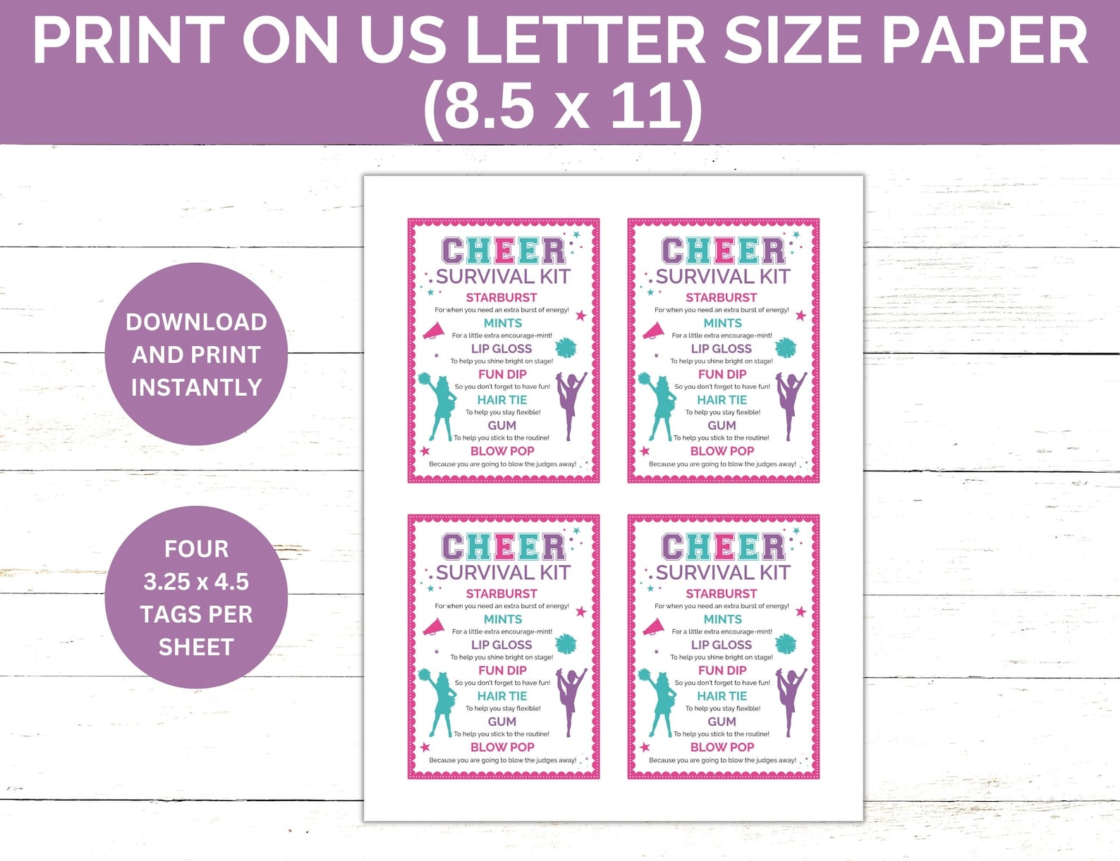 Printable Cheer Survival Kit | Cheer Competition Gift Idea| Cheerleader ...