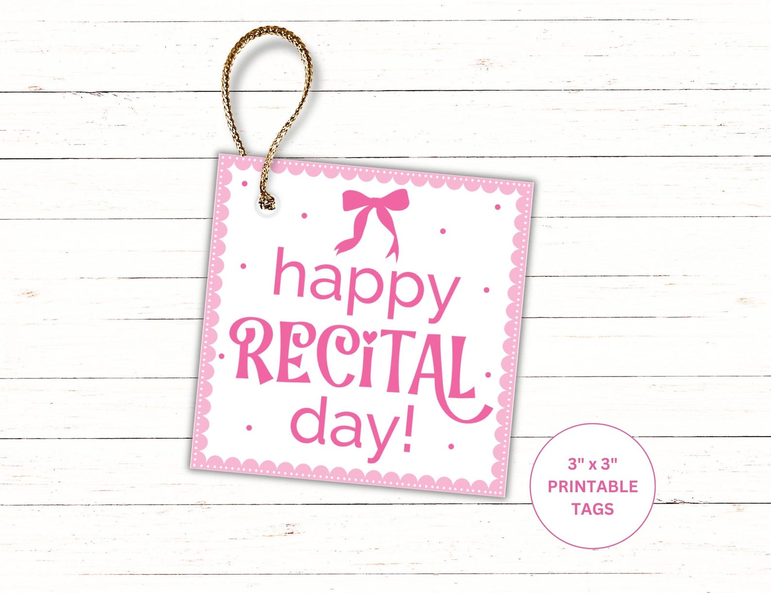 Printable Happy Recital Day Treat Tags | Ballerina Tags | Dance Recital ...