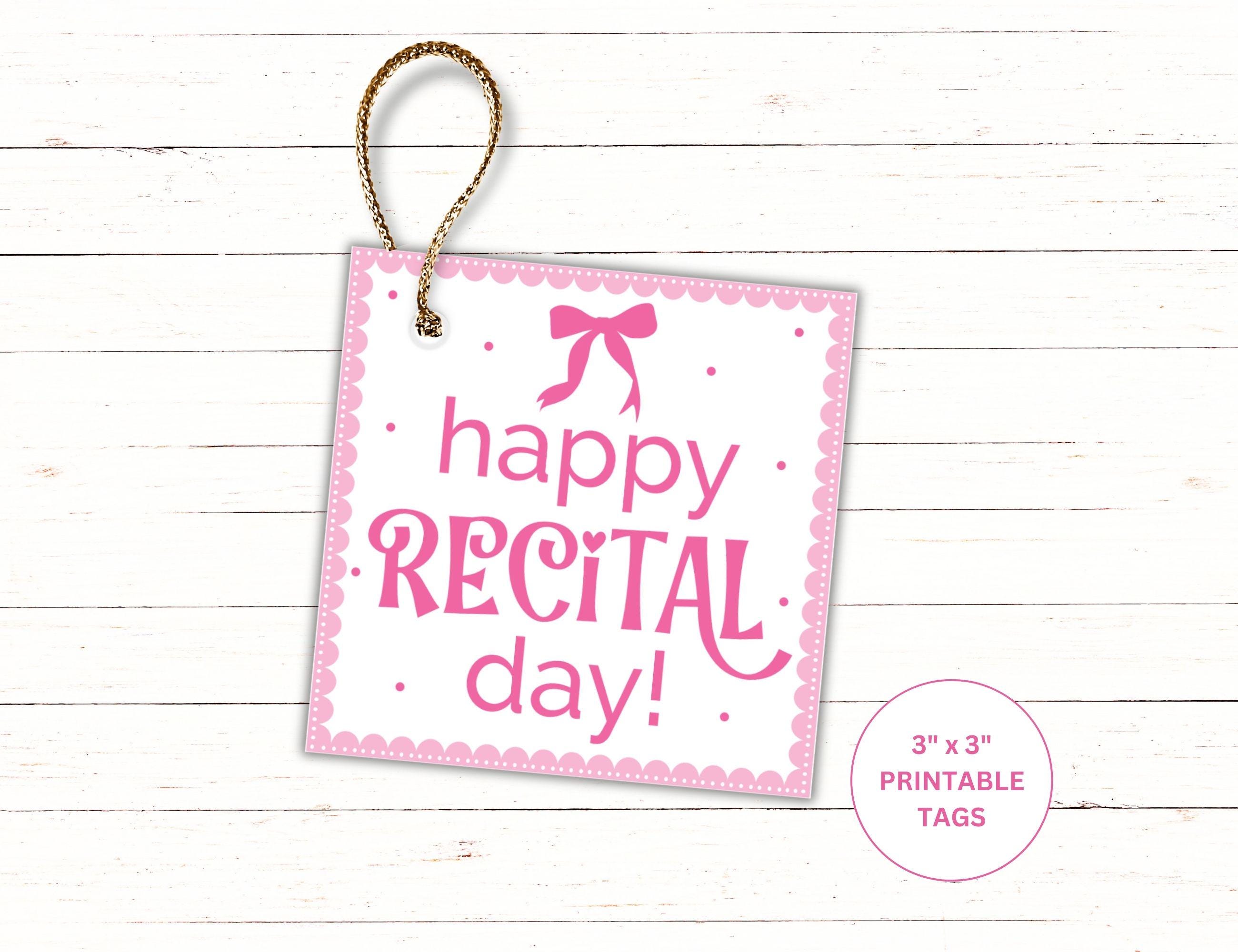 Printable Happy Recital Day Treat Tags | Ballerina Tags | Dance Recital ...
