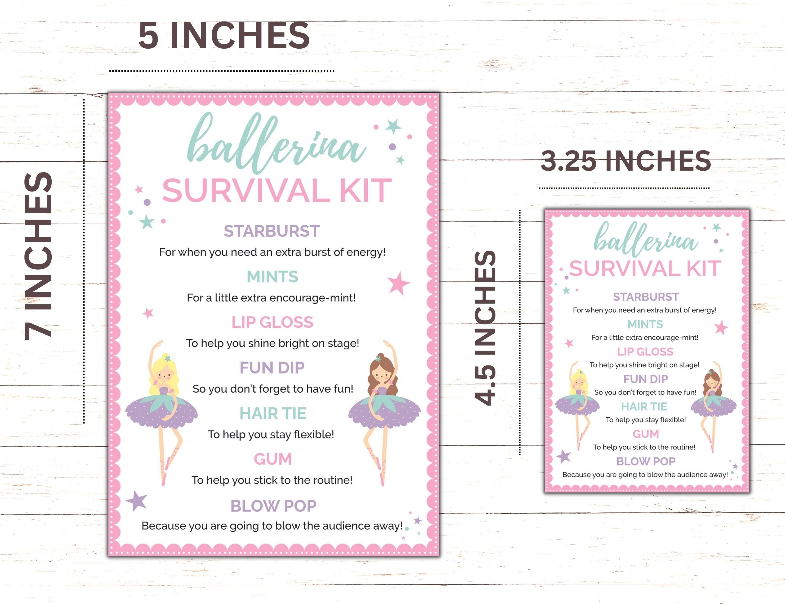 Printable Ballerina Survival Kit | Dance Recital Gift Idea| Ballerina ...