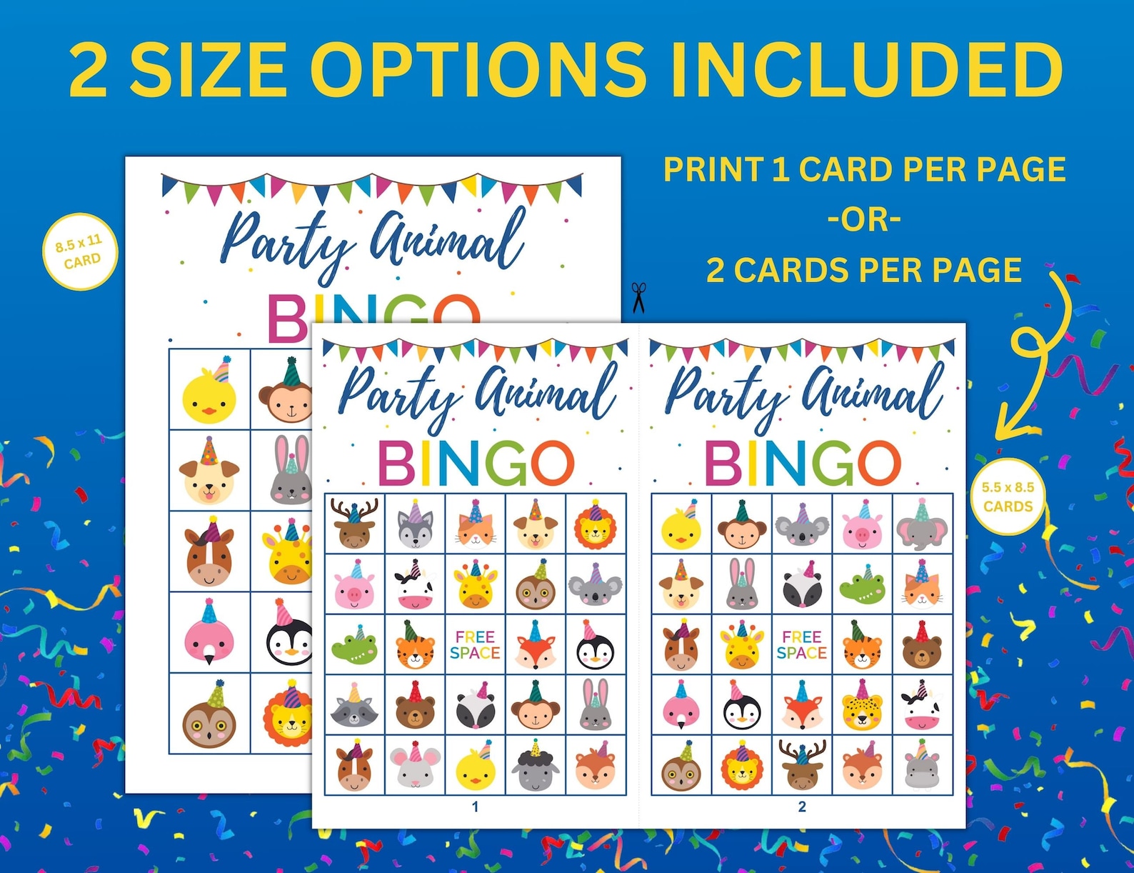 30 Printable Party Animal Bingo Cards | Party Animal Bingo for Kids ...
