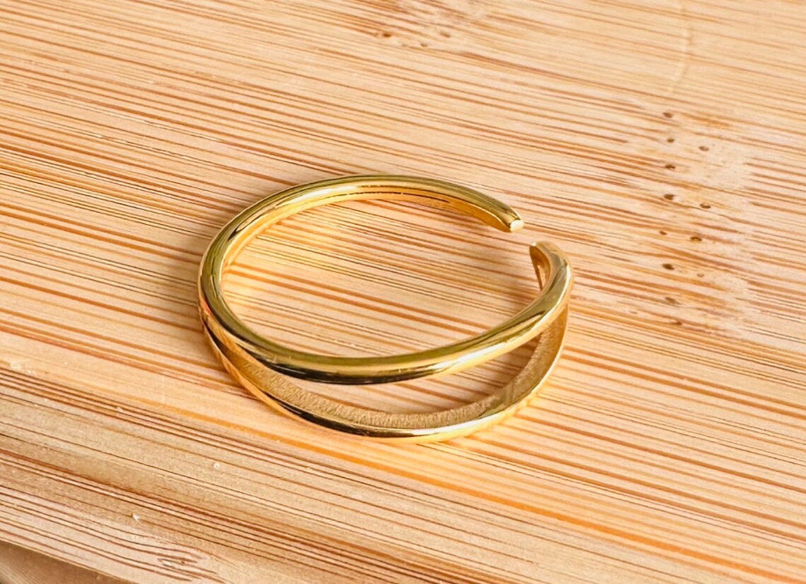 Gold Ring, 18K Gold Ring, Stackable Solid Ring, Minimalist Ring, Dainty ...