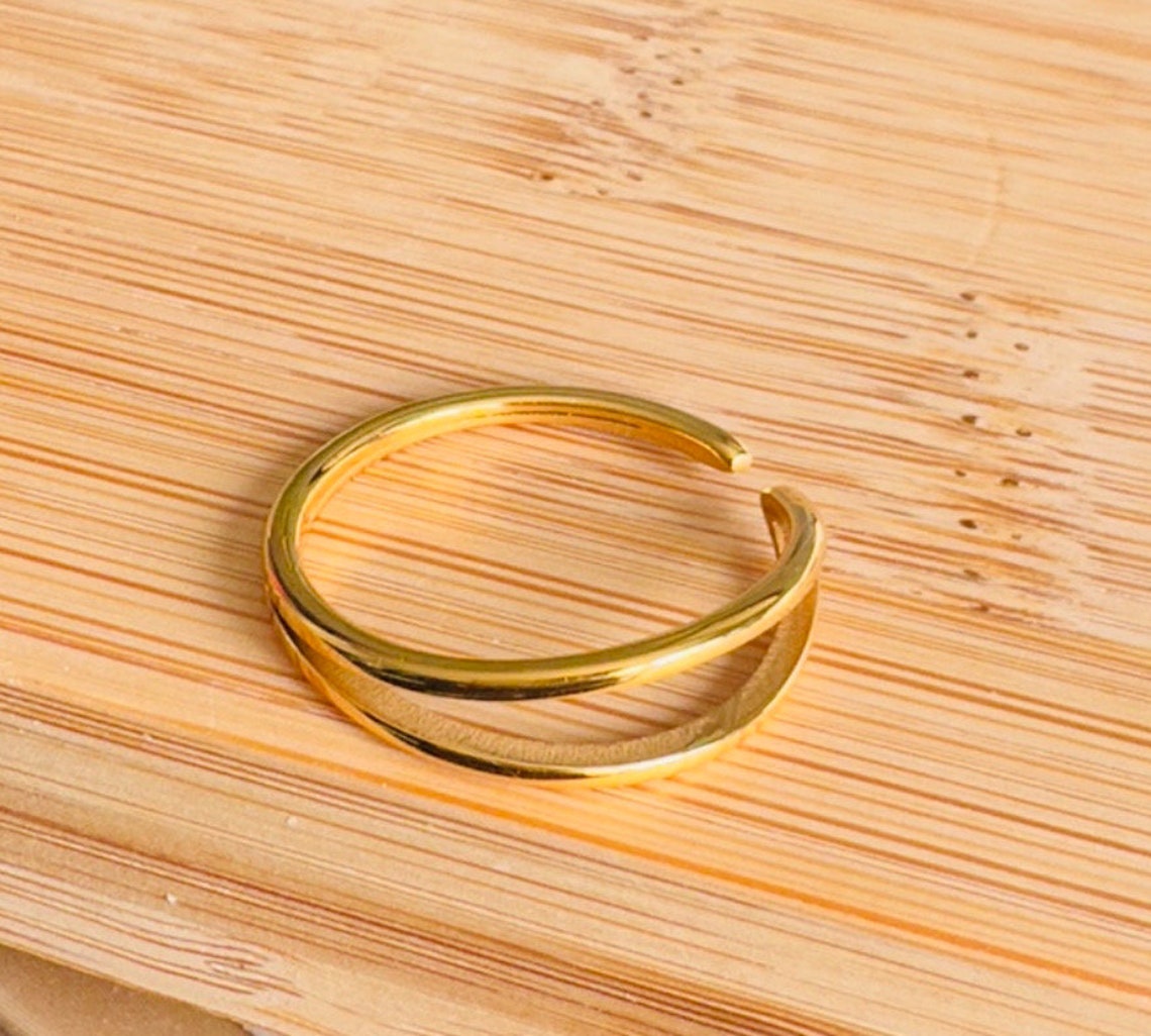 Gold Ring, 18K Gold Ring, Stackable Solid Ring, Minimalist Ring, Dainty ...