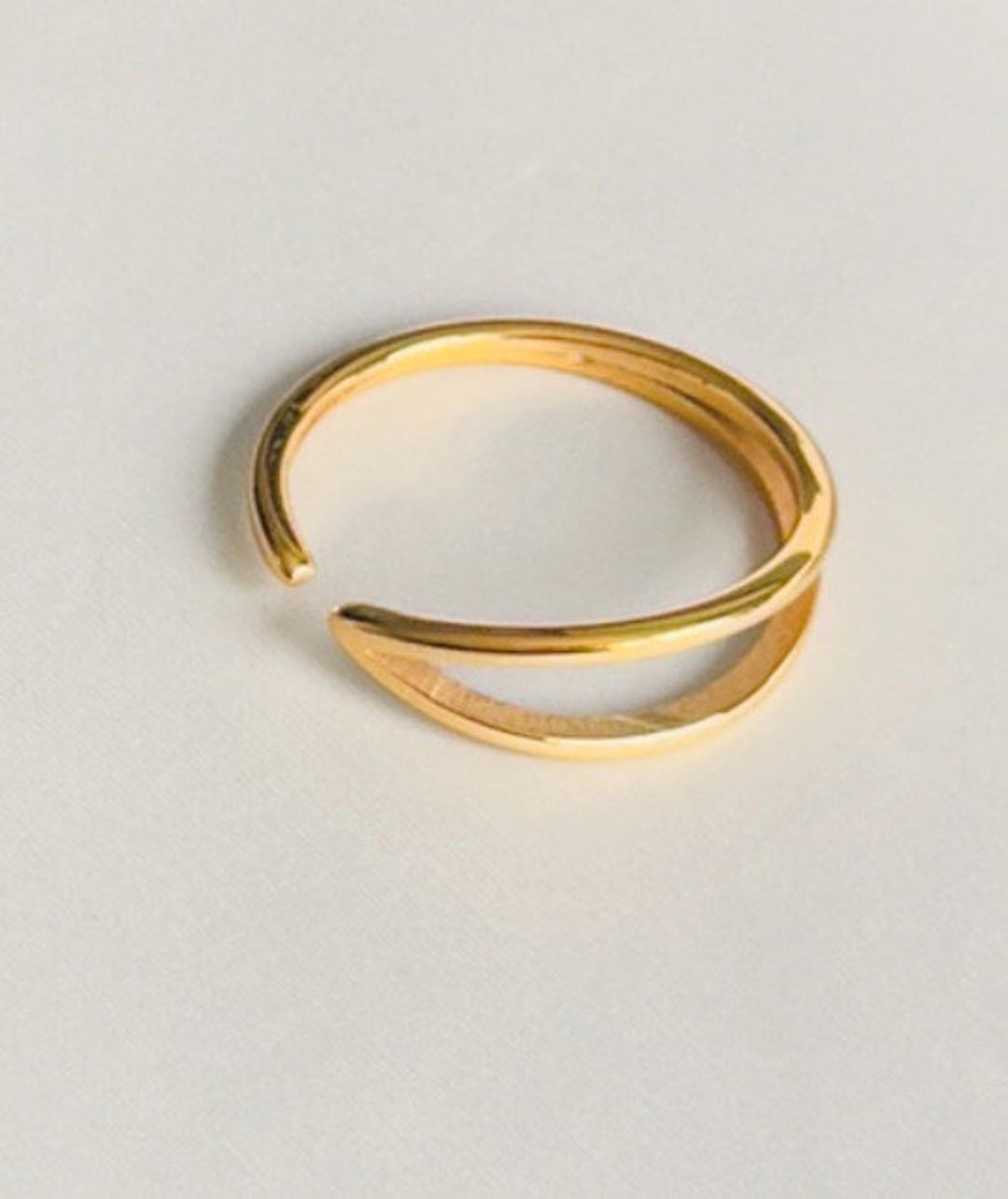Gold Ring, 18K Gold Ring, Stackable Solid Ring, Minimalist Ring, Dainty ...