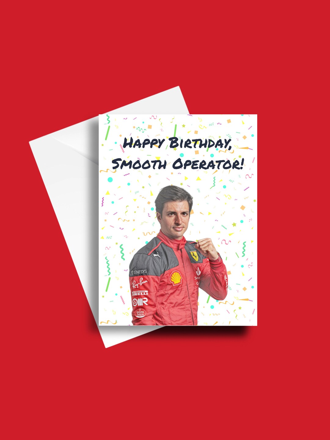 F1 Formula One Birthday Card, Carlos Sainz, F1 Greeting Card, Bday Card ...