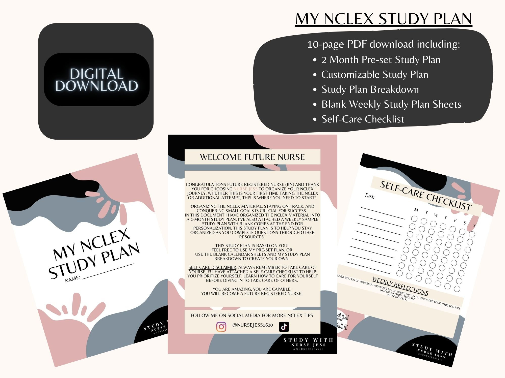 My NCLEX Study Plan - Etsy