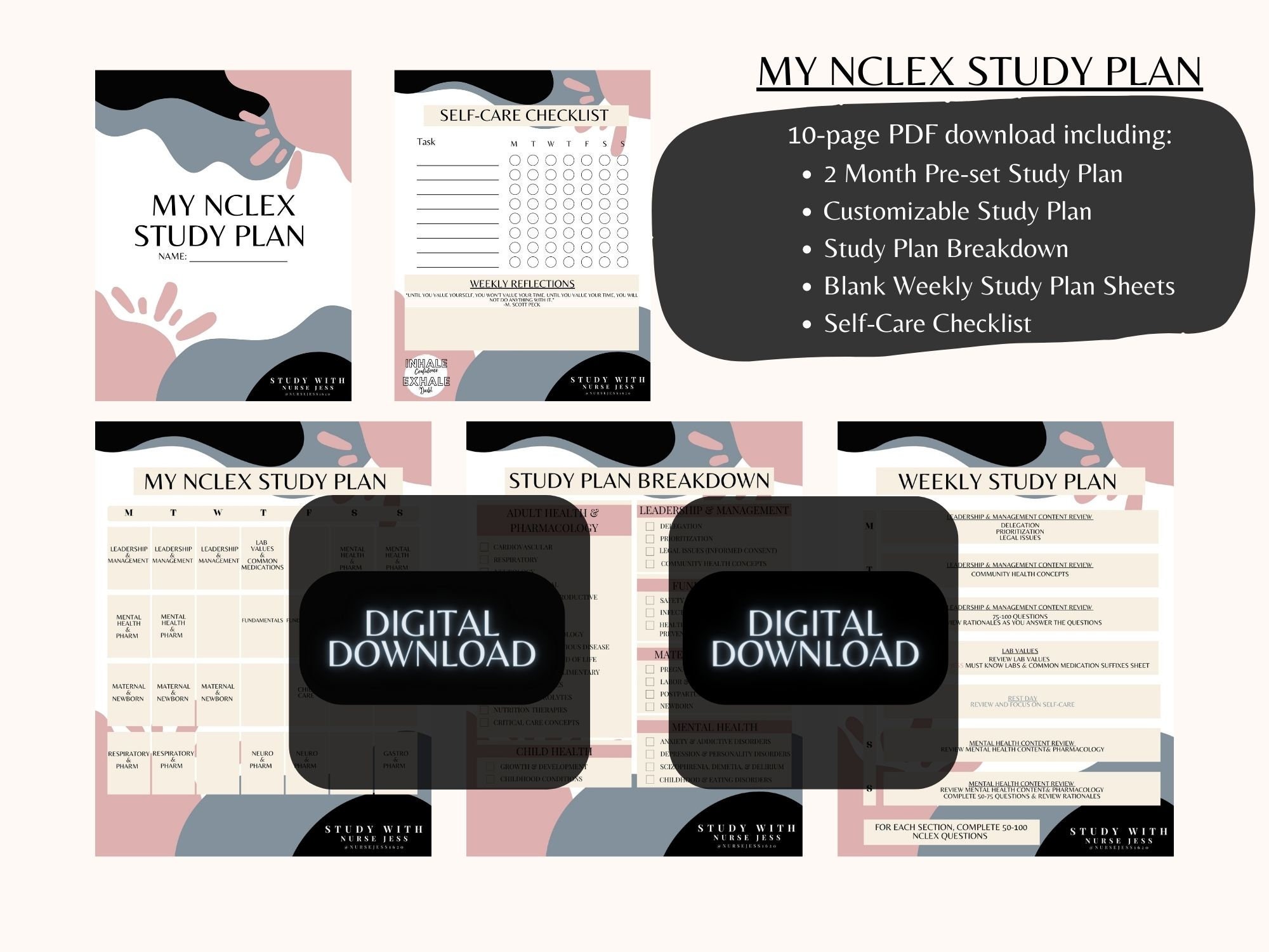 My NCLEX Study Plan - Etsy