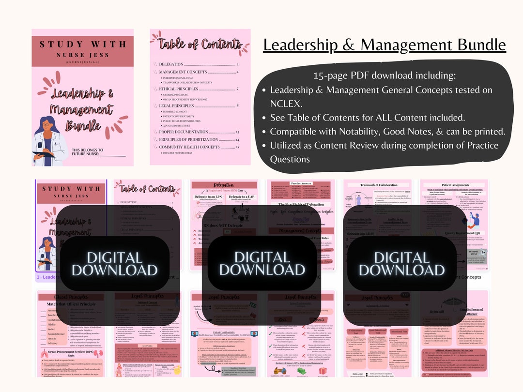 Leadership and Management Bundle NCLEX and NGN - Etsy