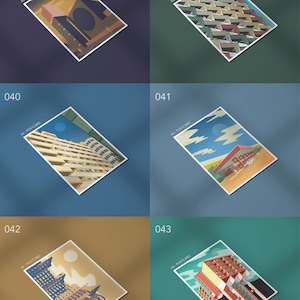 Architecture Postcards - Colorful Postcards - Postkarten - Art Prints ...