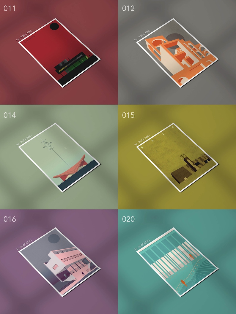 Architecture Postcards - Colorful Postcards - Postkarten - Art Prints ...
