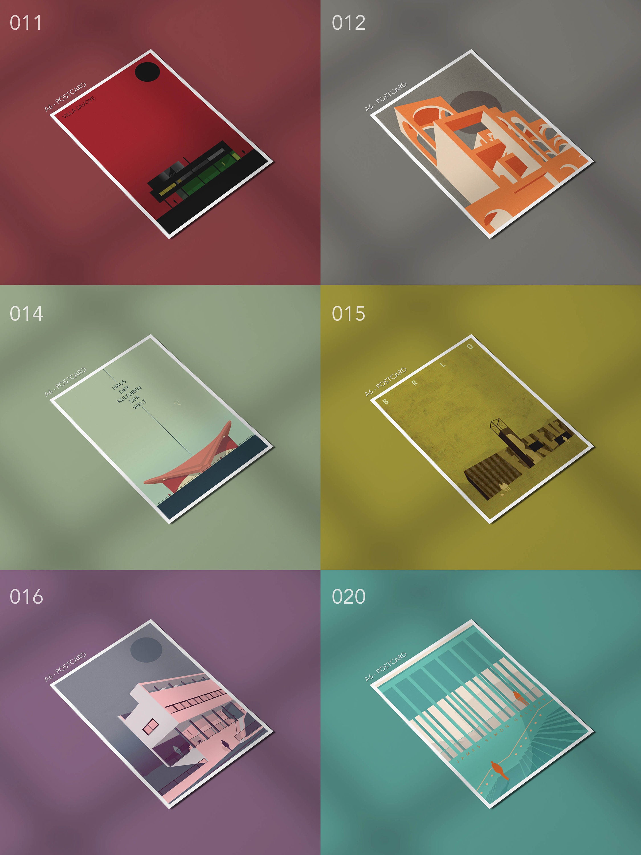 Architecture Postcards - Colorful Postcards - Postkarten - Art Prints ...