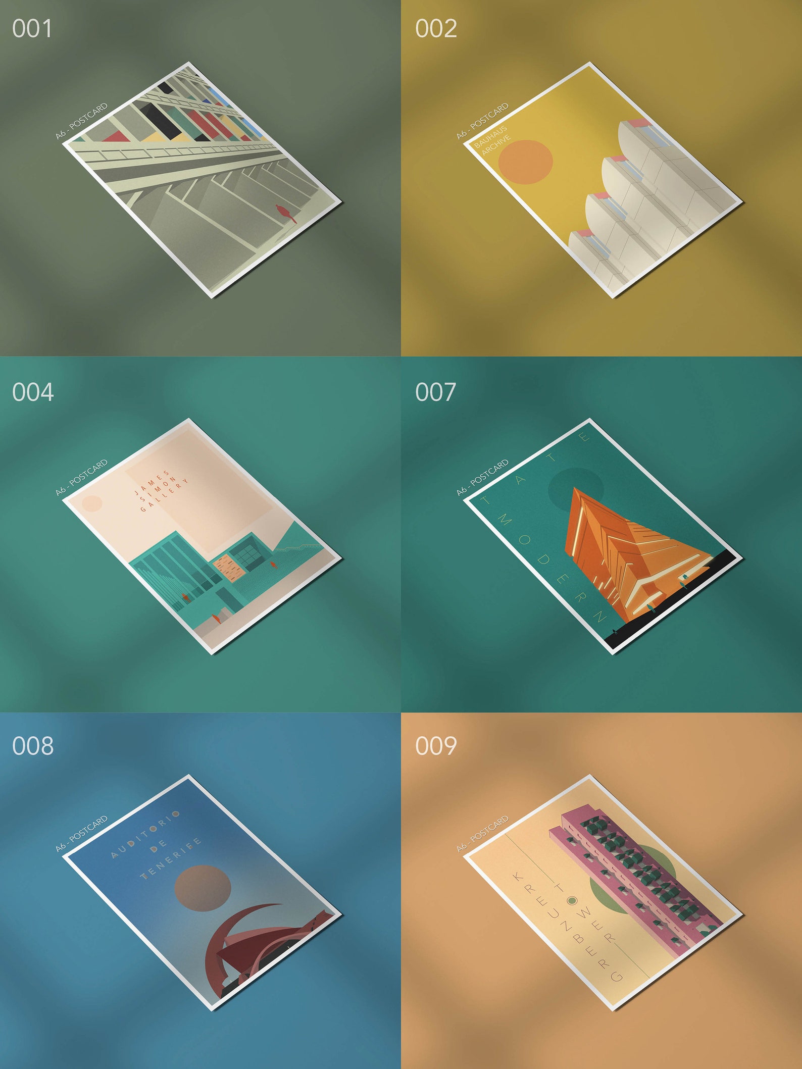 Architecture Postcards - Colorful Postcards - Postkarten - Art Prints ...