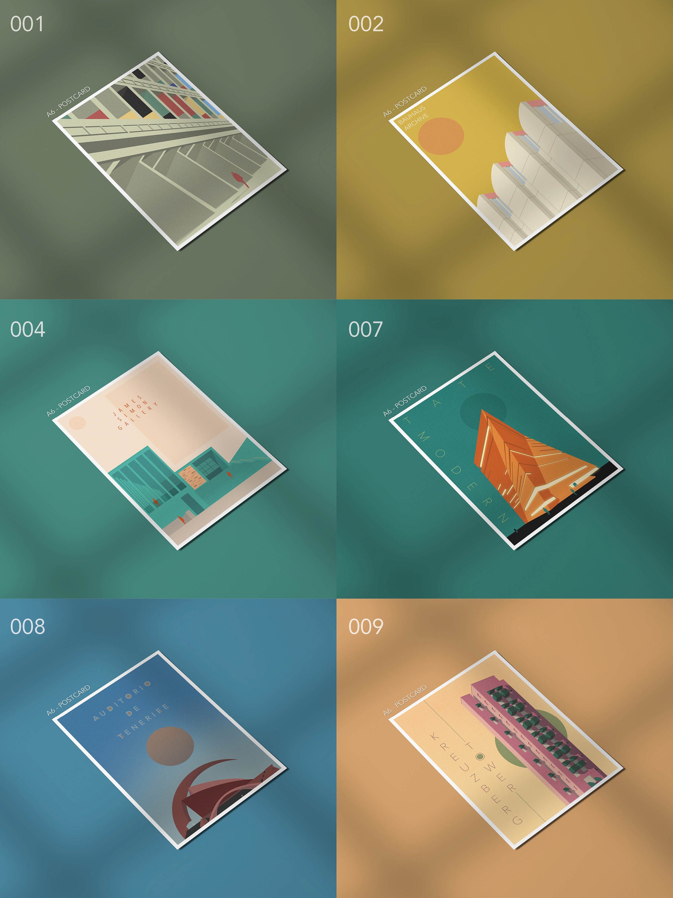 Architecture Postcards - Colorful Postcards - Postkarten - Art Prints ...