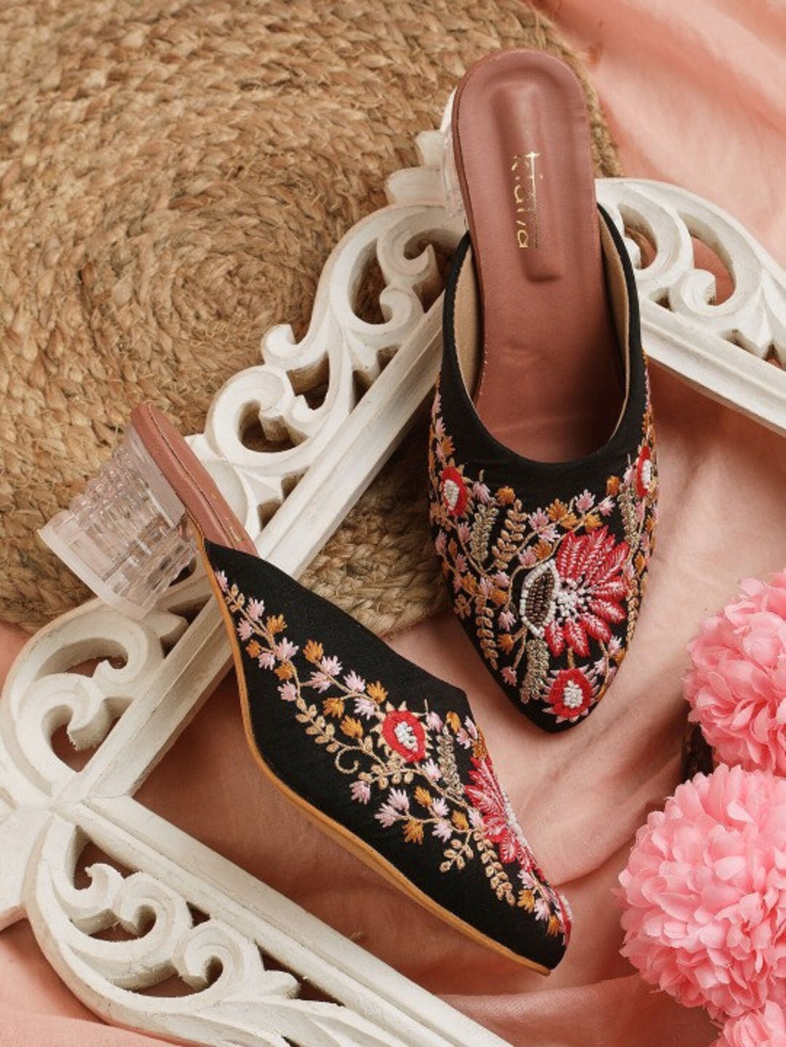 Handcrafted Embroidered Jutti Heels: Traditional Punjabi Bridal Shoes ...