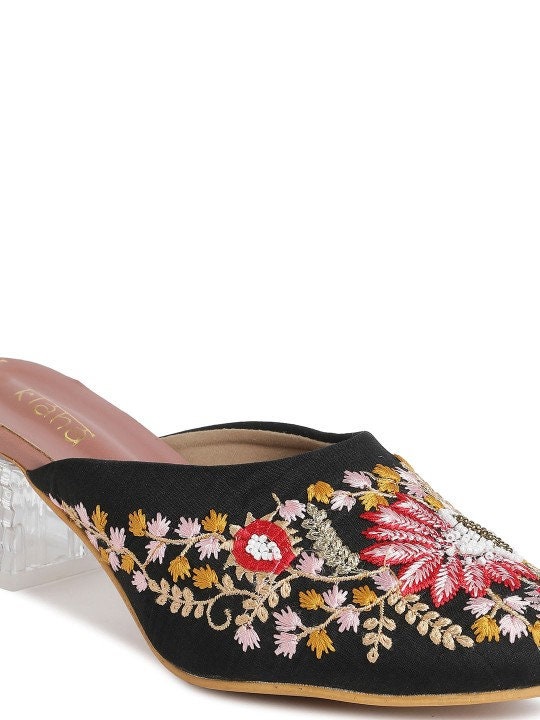 Handcrafted Embroidered Jutti Heels: Traditional Punjabi Bridal Shoes ...