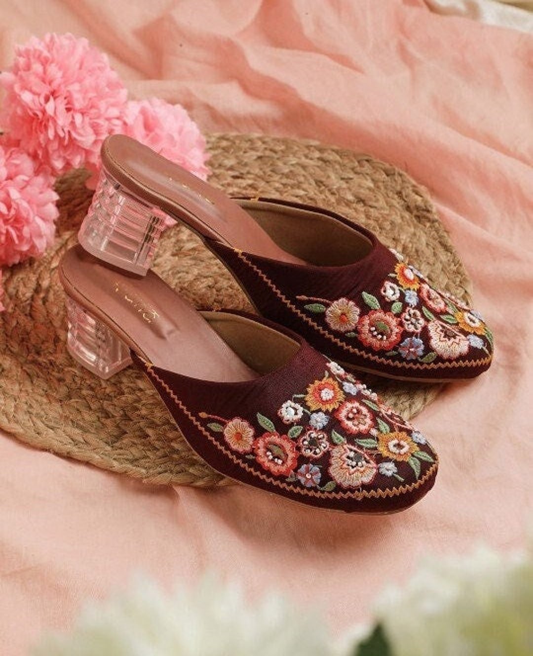 Bridal Heels Jutti, Comfortable Indian Jutti, Handcrafted Women Jutti ...
