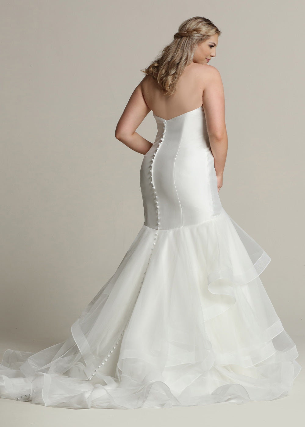 Natalie Mikado Mermaid Wedding Dress With Tiered Skirt - Etsy