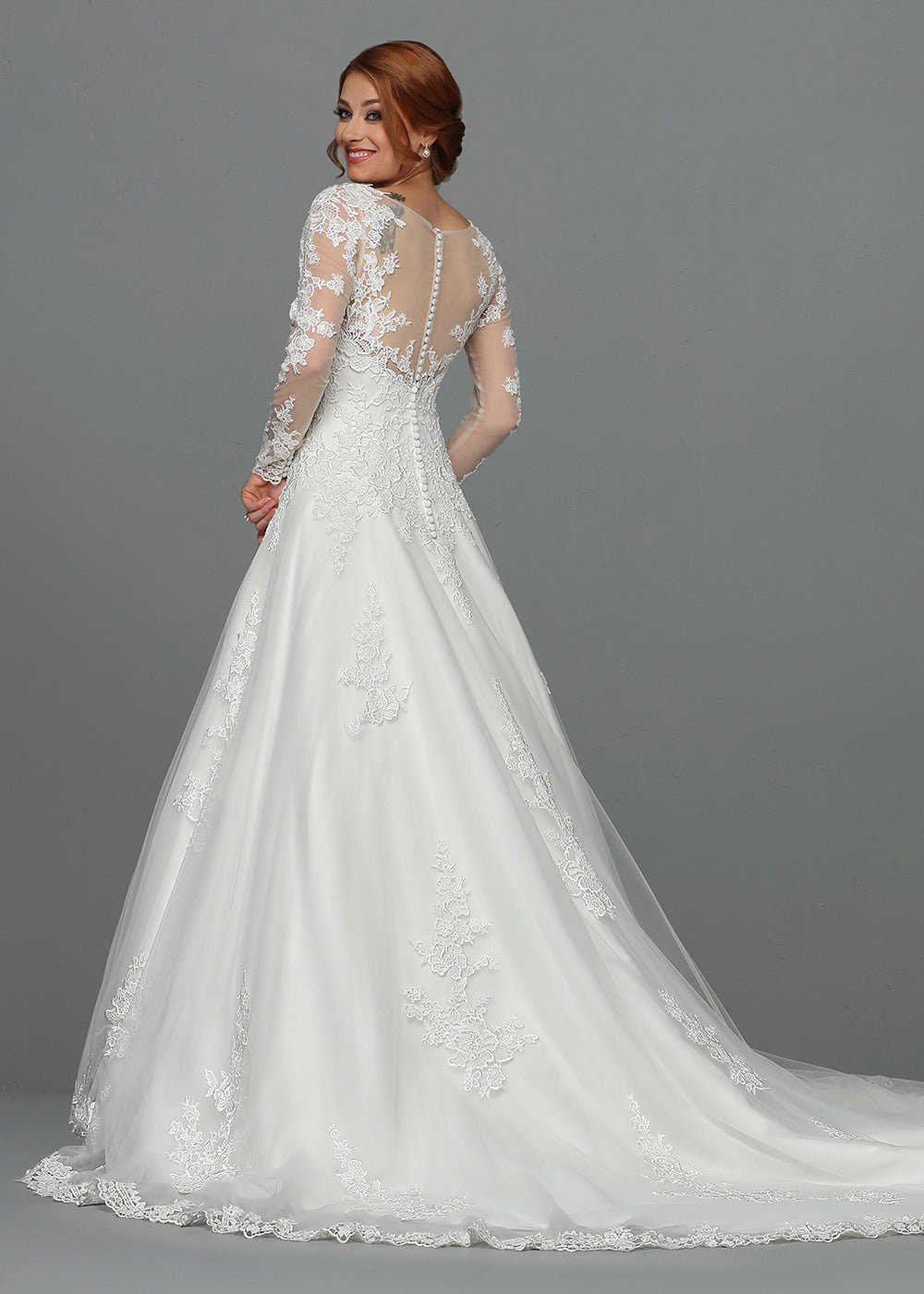 Jasmine Lace A-line Wedding Dress With Lace Long Sleeves - Etsy