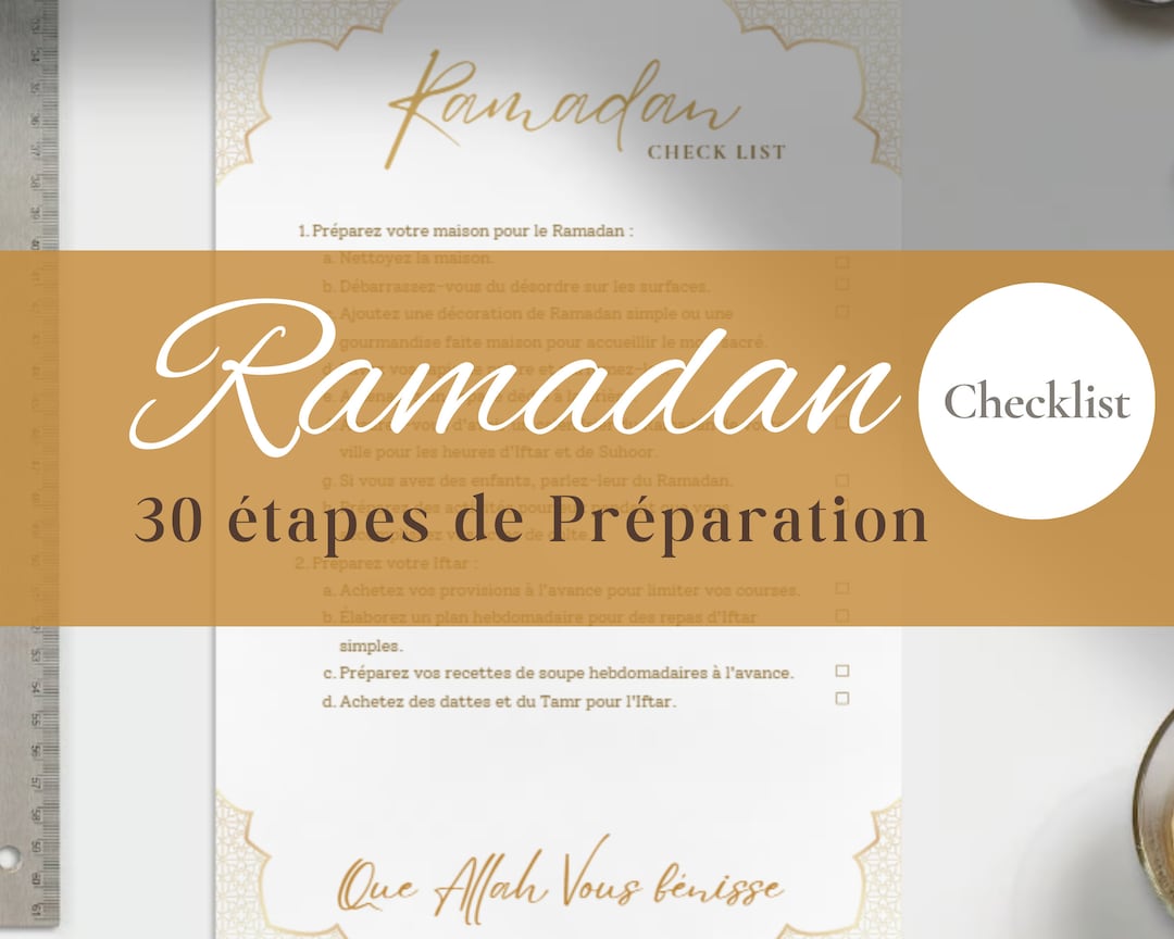 Ramadan Preparation Checklist for the Start of Ramadan 1445. - Etsy