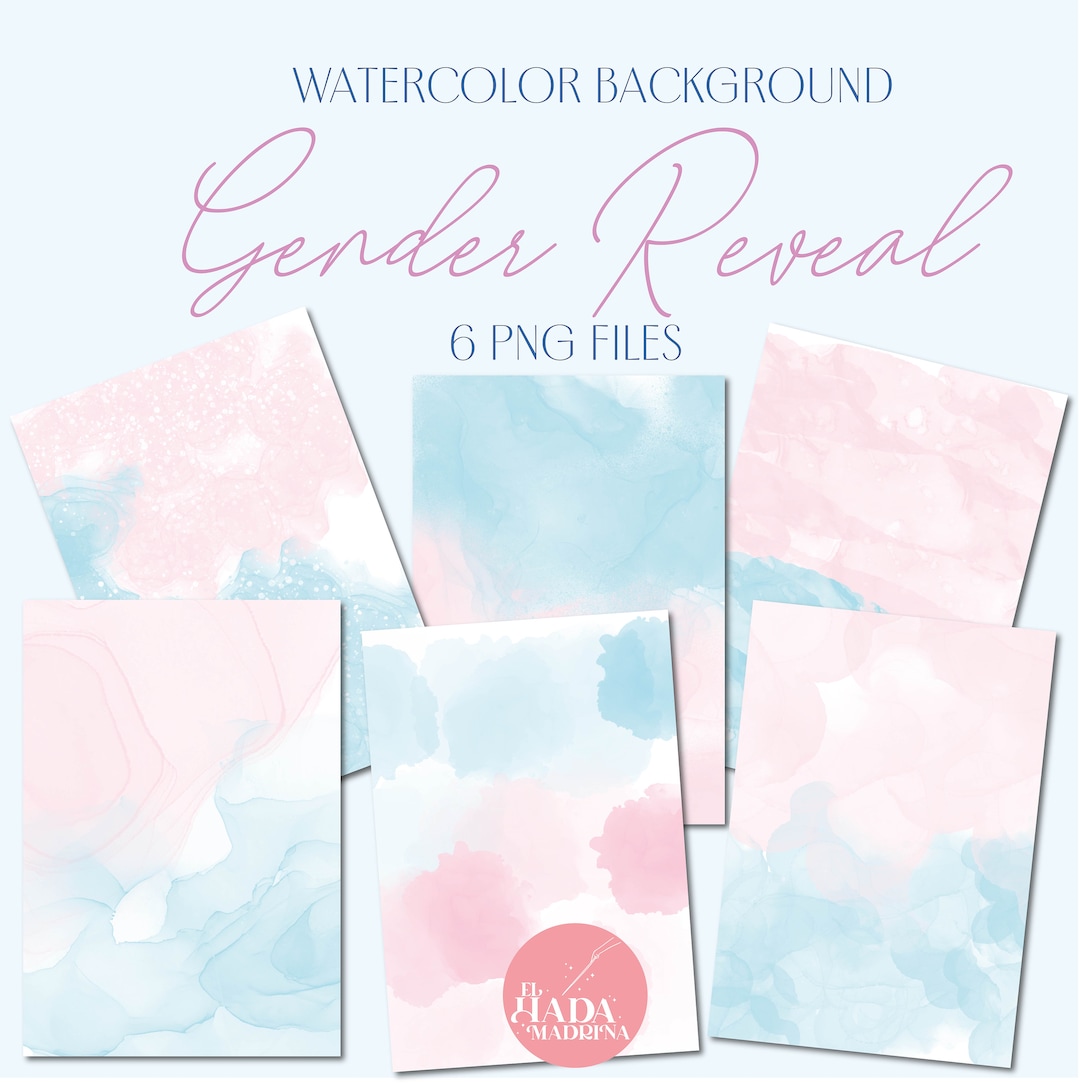 BACKGROUND GENDER REVEAL WATERCOLOR - Etsy