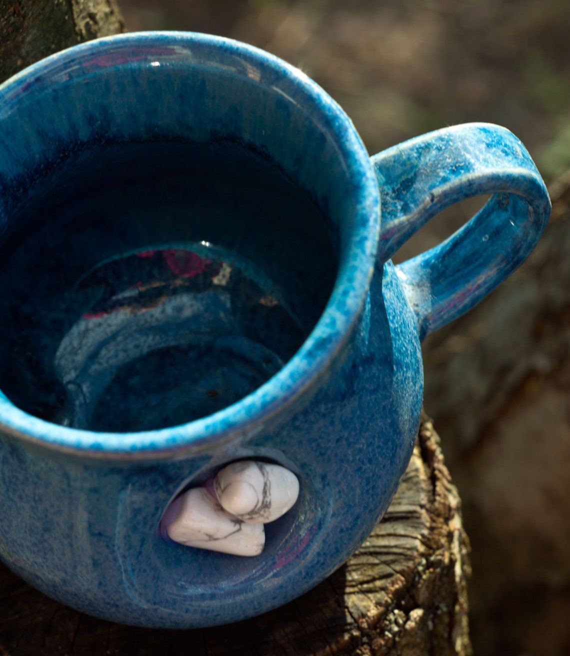 Crystal Magic Mug, Mug With Natural Gemstone, Amethyst, Lapis Lazuri ...
