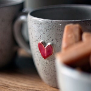 Ceramic Mug With Heart , Coffee Cup , Tea Mug , Gift With Love ...