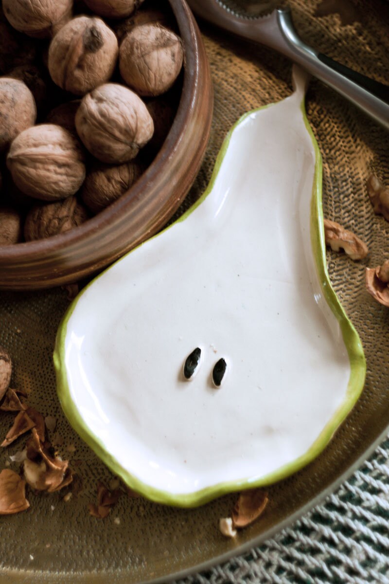 Ceramic Pear Plate Dessert Plate Fruit Shape Pear Hand Made - Etsy