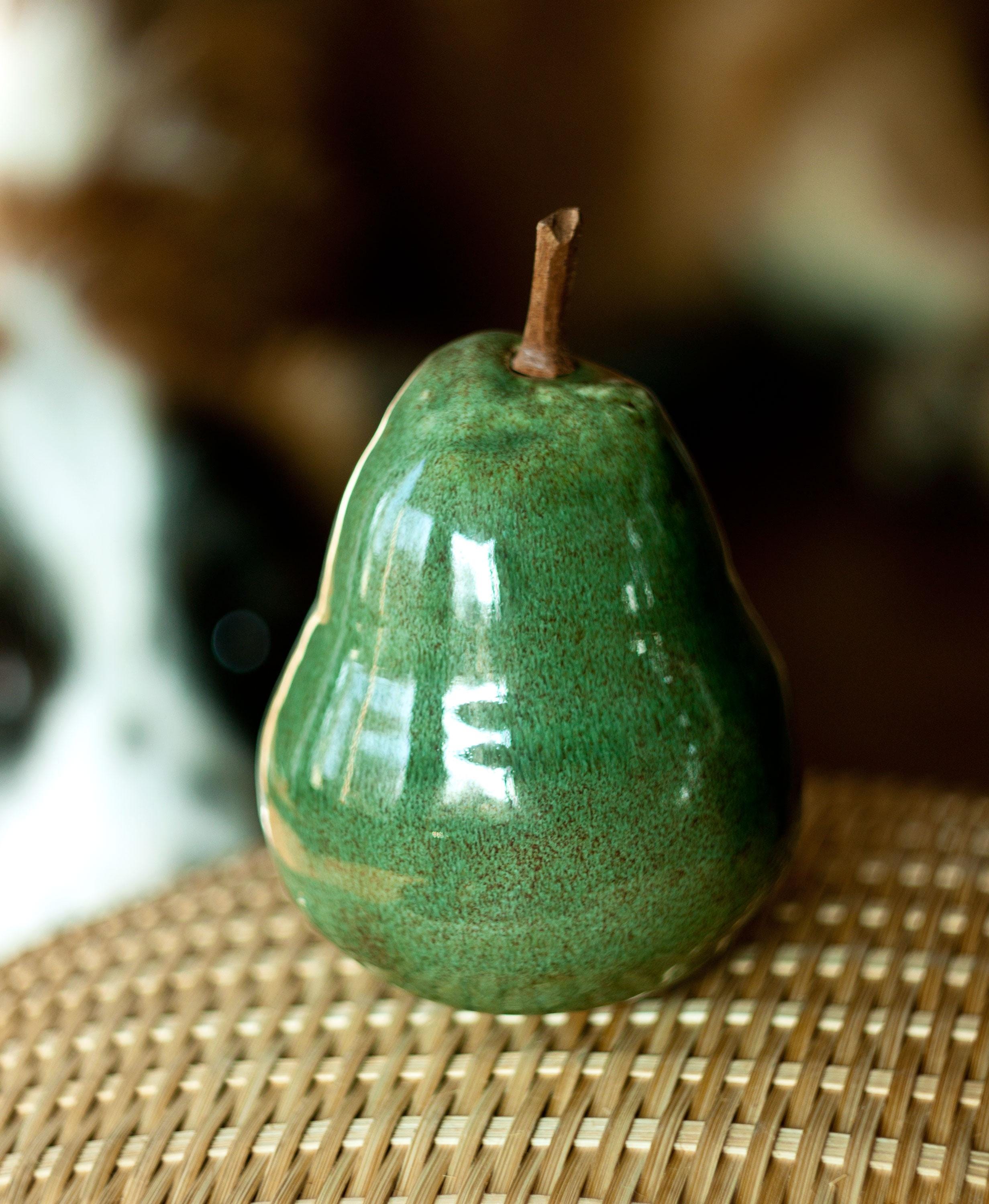 Ceramic Pear, Hand Made Realistic Pear, Green Pear, Home Decoration ...