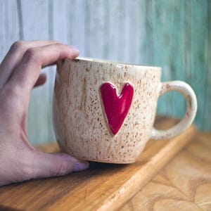 Ceramic Mug With Heart , Coffee Cup , Tea Mug , Gift With Love ...