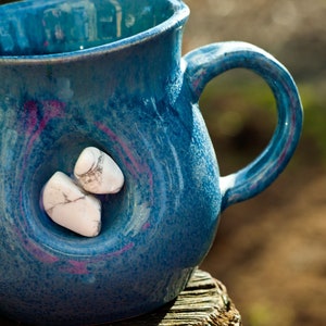 Crystal Magic Mug, Mug With Natural Gemstone, Amethyst, Lapis Lazuri ...