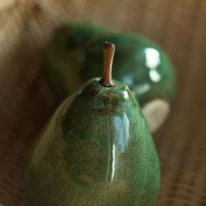 Ceramic Pear, Hand Made Realistic Pear, Green Pear, Home Decoration ...