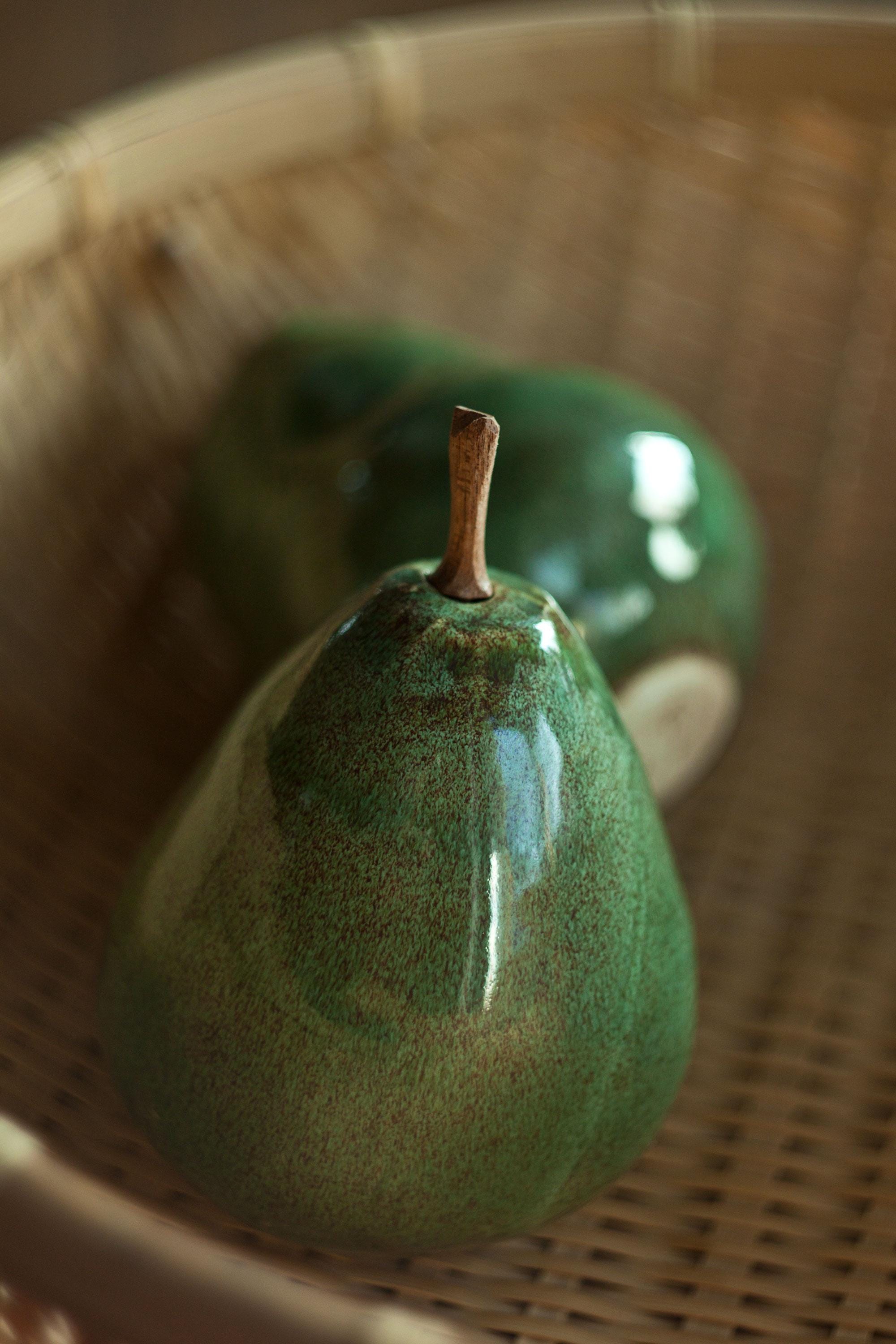Ceramic Pear, Hand Made Realistic Pear, Green Pear, Home Decoration ...