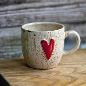 Ceramic Mug With Heart , Coffee Cup , Tea Mug , Gift With Love ...