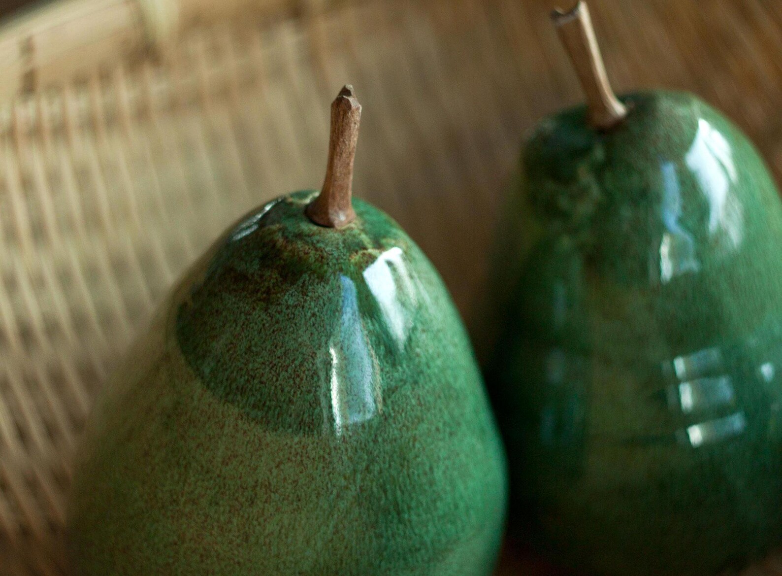 Ceramic Pear, Hand Made Realistic Pear, Green Pear, Home Decoration ...