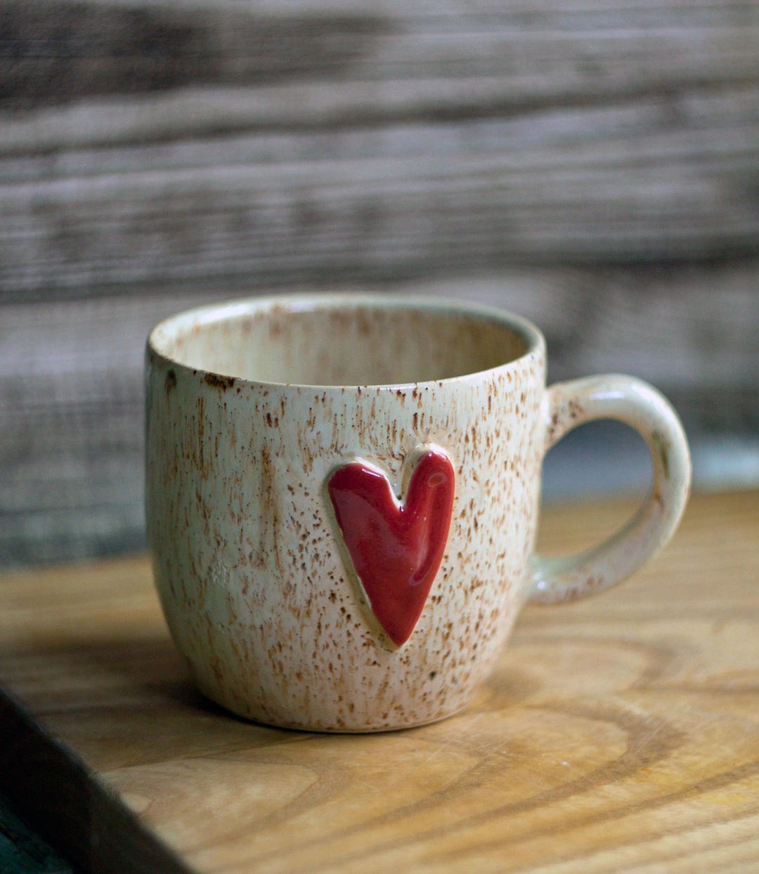 Ceramic Mug With Heart , Coffee Cup , Tea Mug , Gift With Love ...