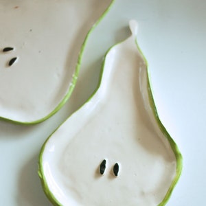 Ceramic Pear Plate, Dessert Plate, Fruit Shape, Pear Hand Made Plate ...