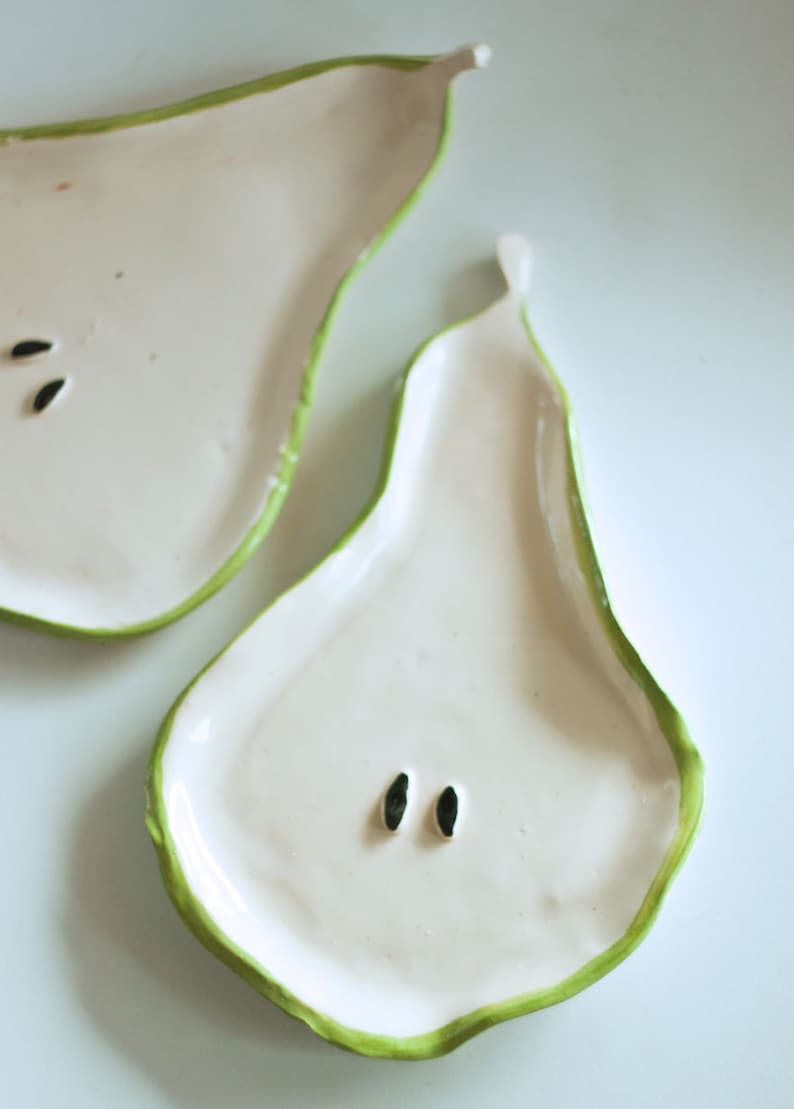 Ceramic Pear Plate Dessert Plate Fruit Shape Pear Hand Made - Etsy