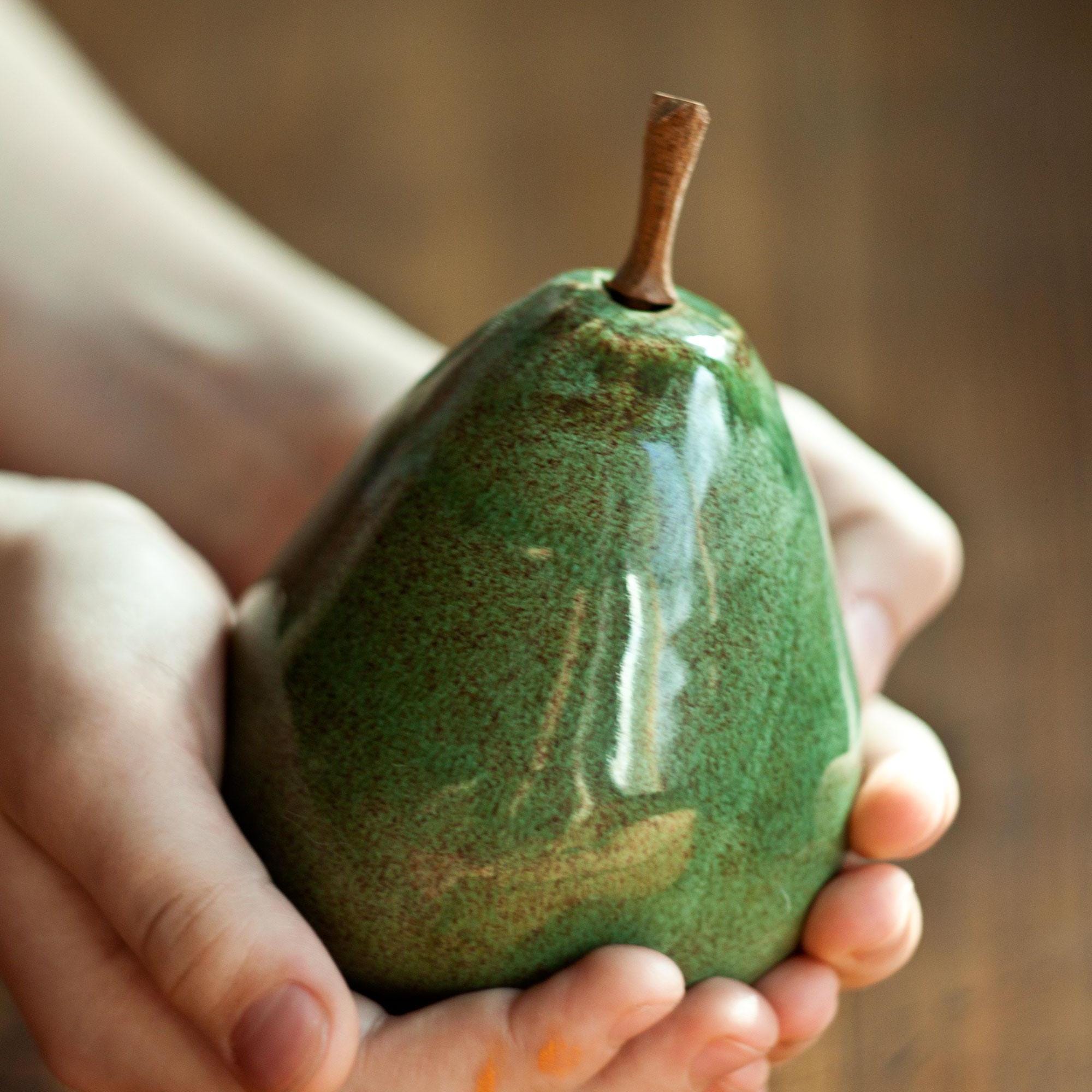 Ceramic Pear, Hand Made Realistic Pear, Green Pear, Home Decoration ...