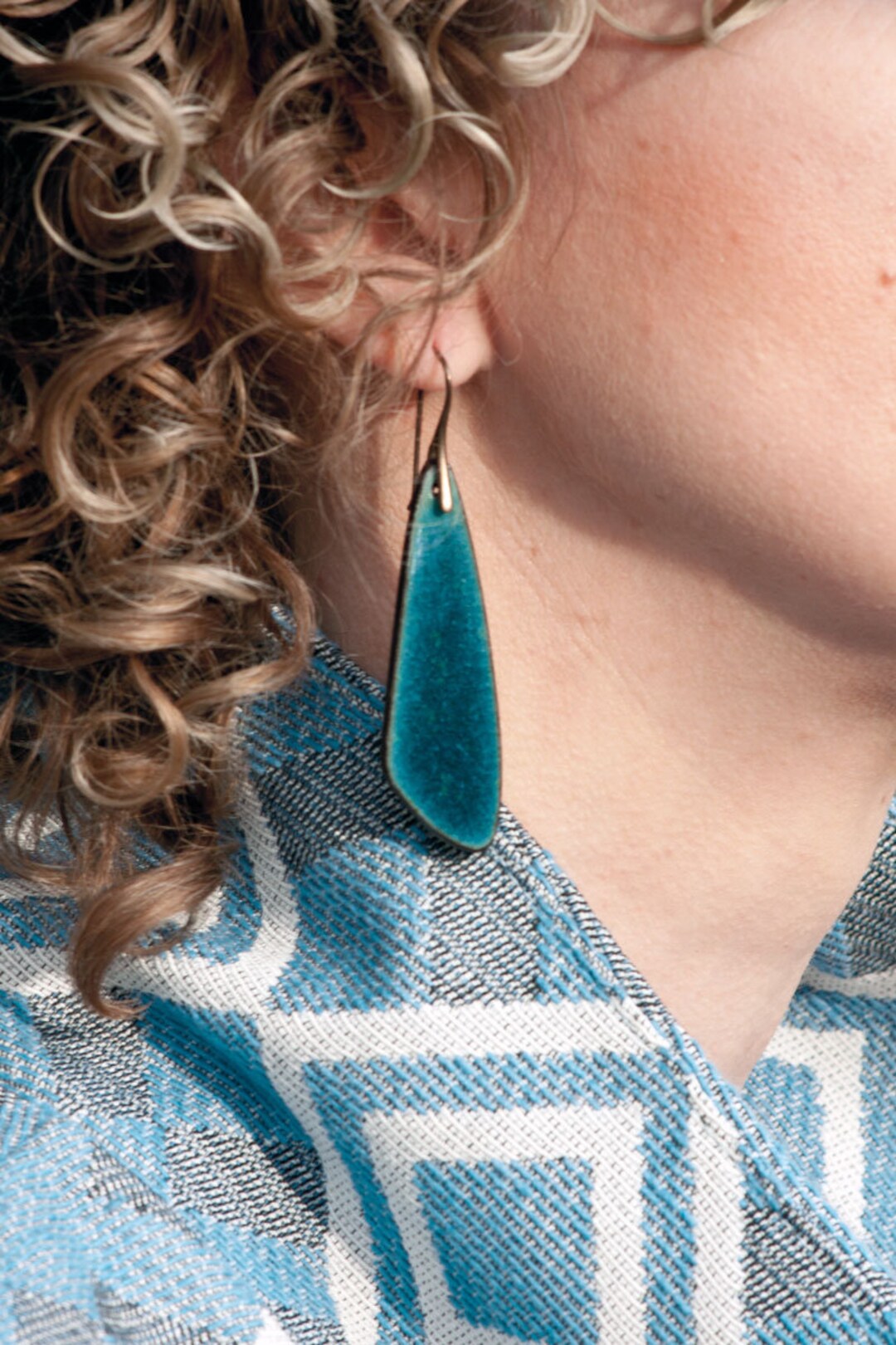 Handmade Turquoise Ceramic Dangle Earrings: Pottery Clay Jewelry - Etsy