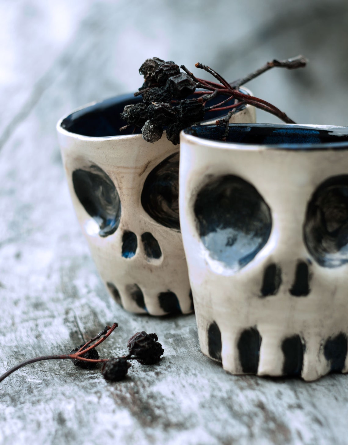Handmade Ceramic Skull Mug, Gothic Halloween Decor - Etsy